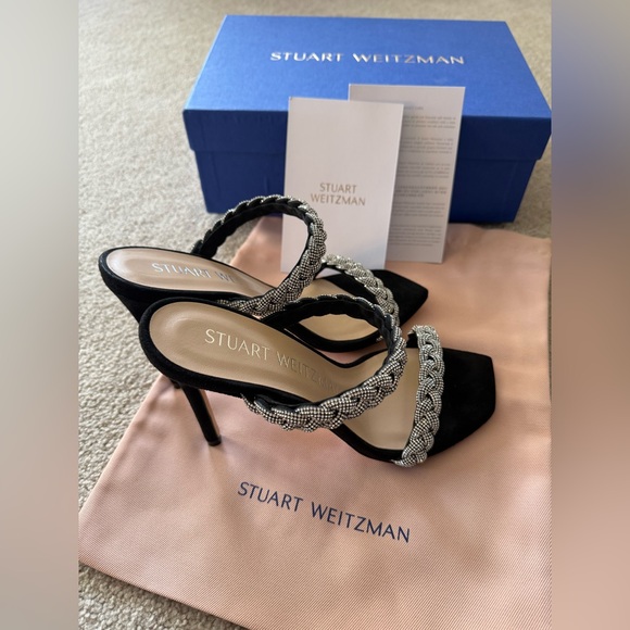 Stuart Weitzman | Shoes | Stuart Weitzman Addison 0 Suede Sandal Black ...